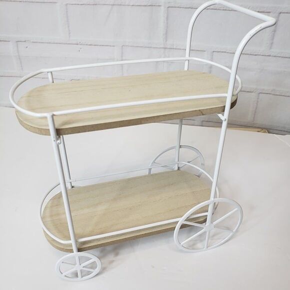 Accents | Adorable Miniature White Bar Tea Cart Mini Display | Poshmark